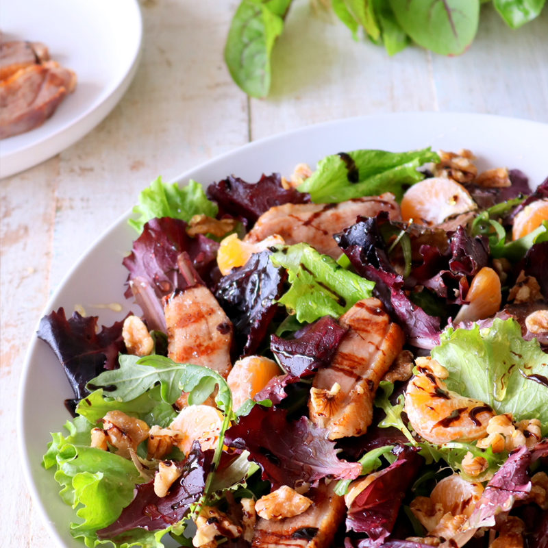 Salada de Pato com Tangerina, Nozes e Vinagre Balsâmico – Marinhave